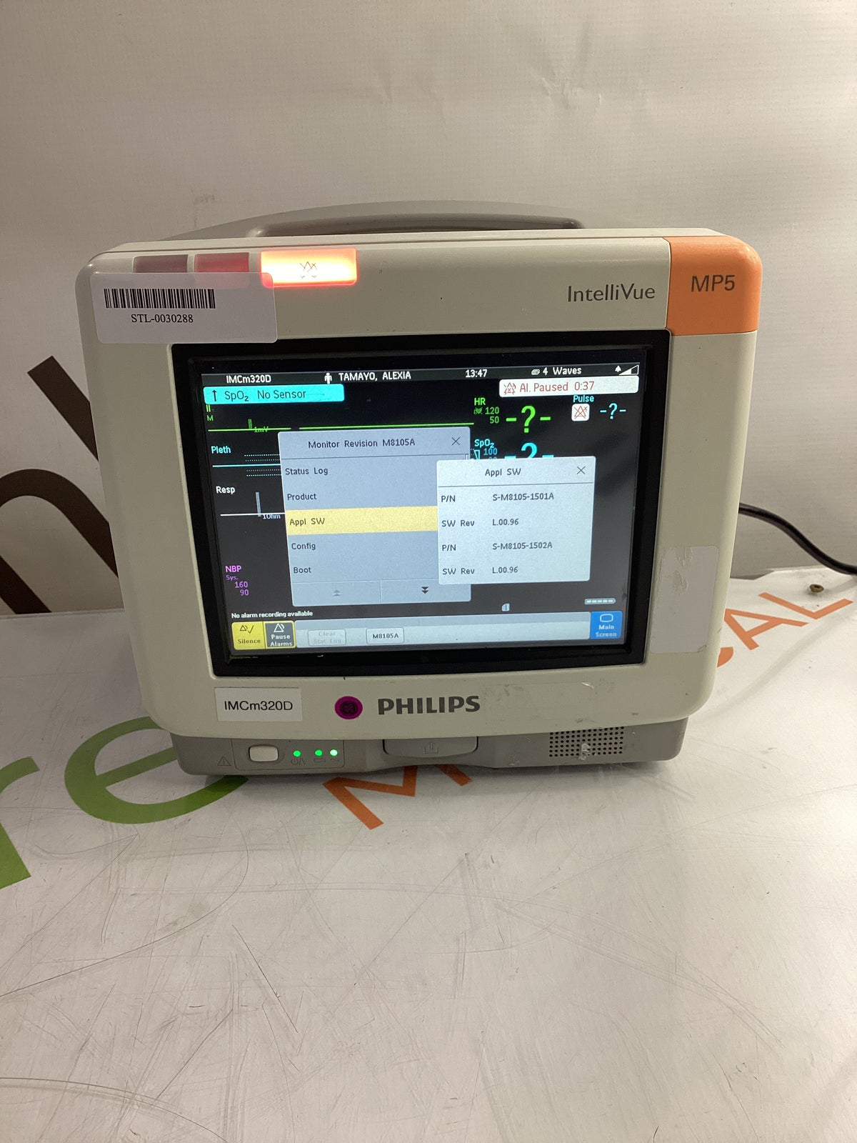 Philips IntelliVue MP5 SpO2, ECG, NIBP, IBP, Temp, CO2 Patient Monitor ...