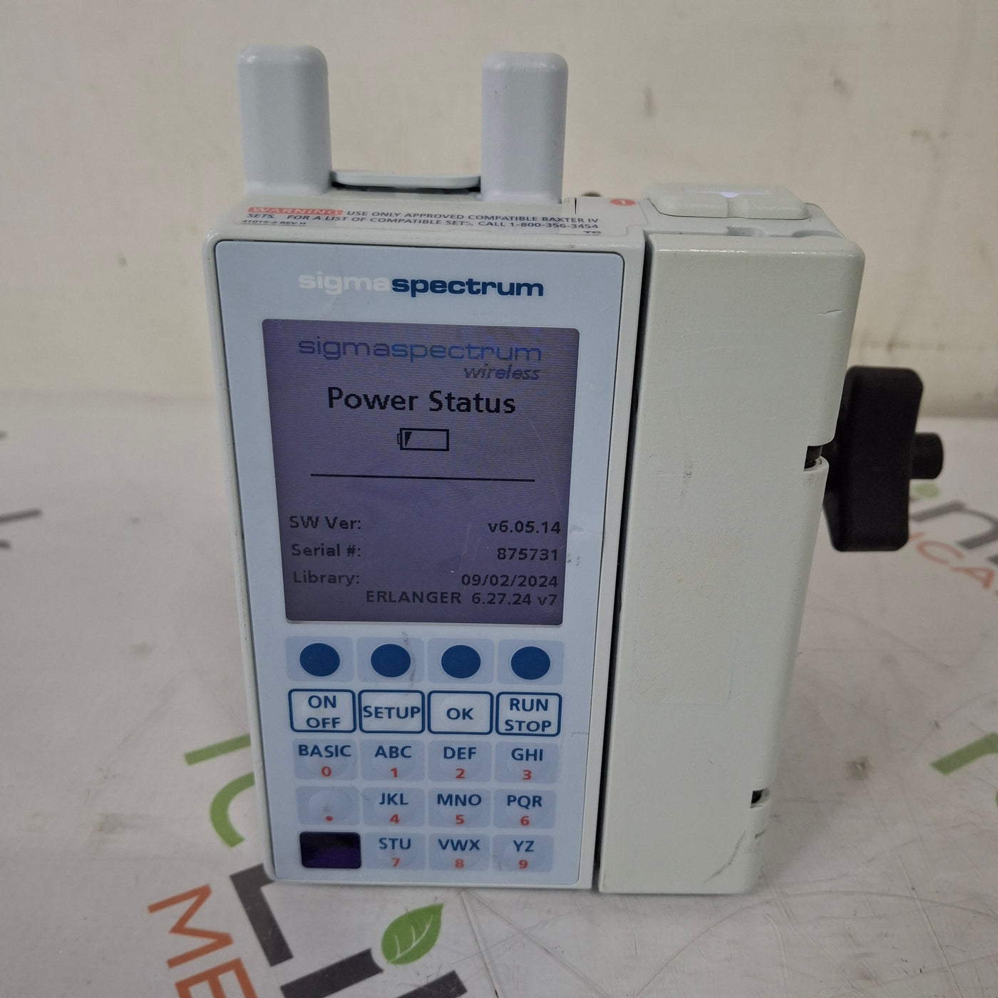 Baxter Sigma Spectrum 6.05.14 with A/B/G/N Battery Infusion Pump