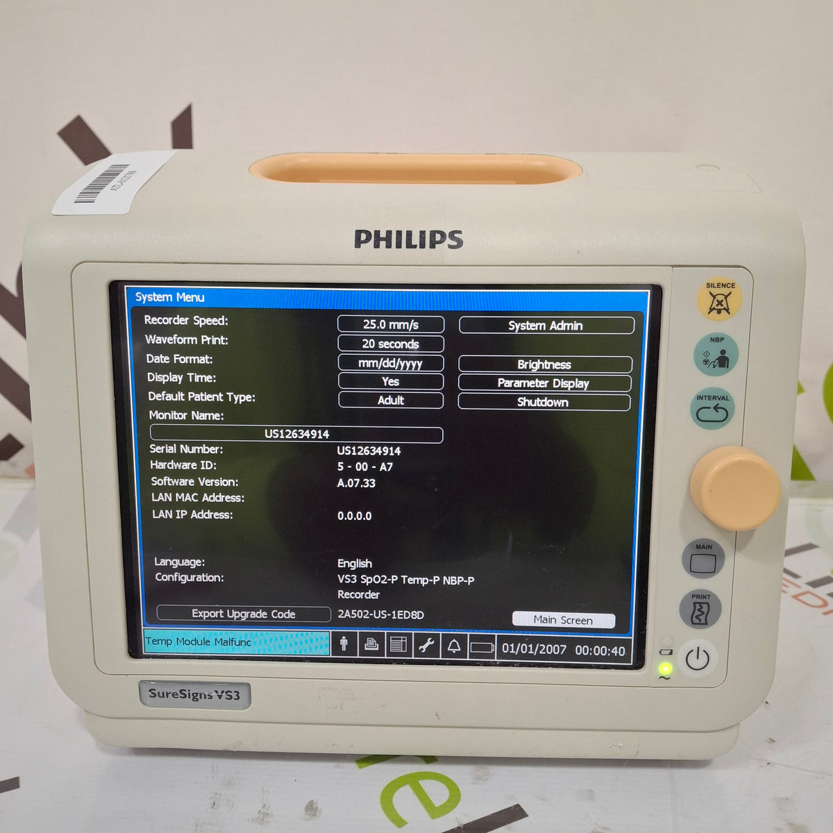 Philips Suresigns VS3 Vital Signs Monitor