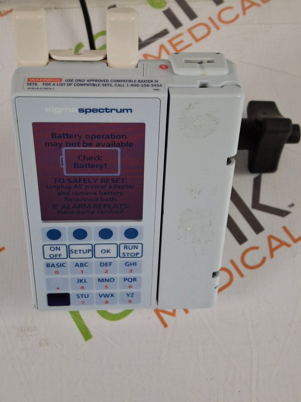 Baxter Sigma Spectrum w/ A/B/G/N Battery Infusion Pump