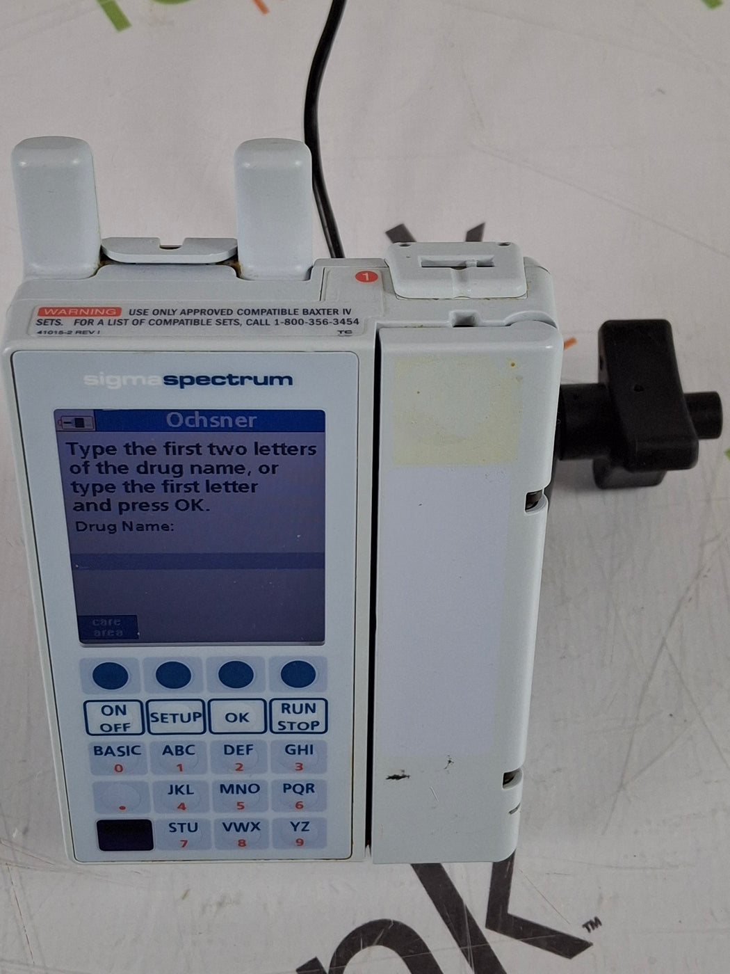 Baxter Sigma Spectrum 8.00.04 w/ A/B/G/N Battery Infusion Pump