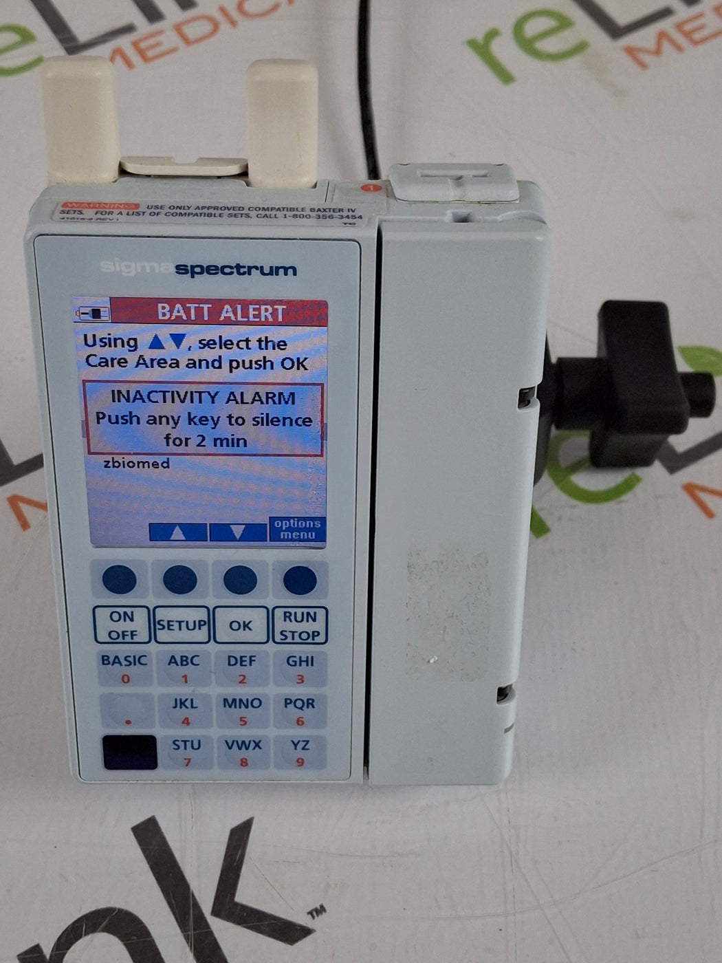 Baxter Sigma Spectrum 8.00.04 w/ A/B/G/N Battery Infusion Pump