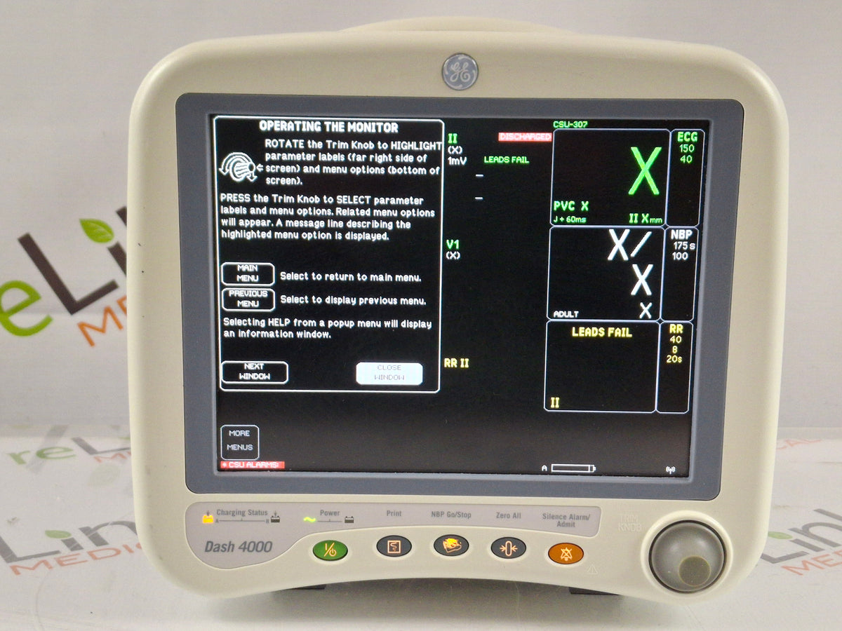 GE Healthcare Dash 4000 - GE/Nellcor SpO2 Patient Monitor