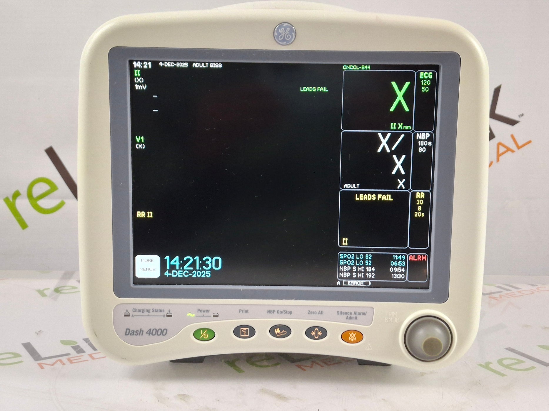 GE Healthcare Dash 4000 - GE/Nellcor SpO2 Patient Monitor