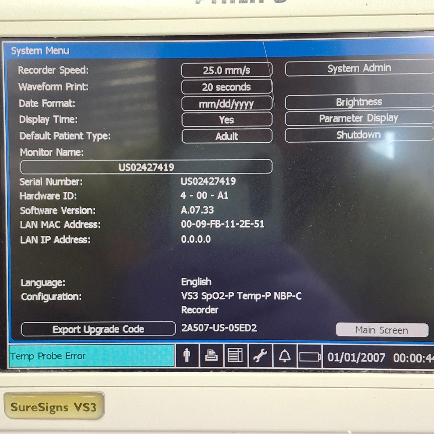 Philips Suresigns VS3 Vital Signs Monitor