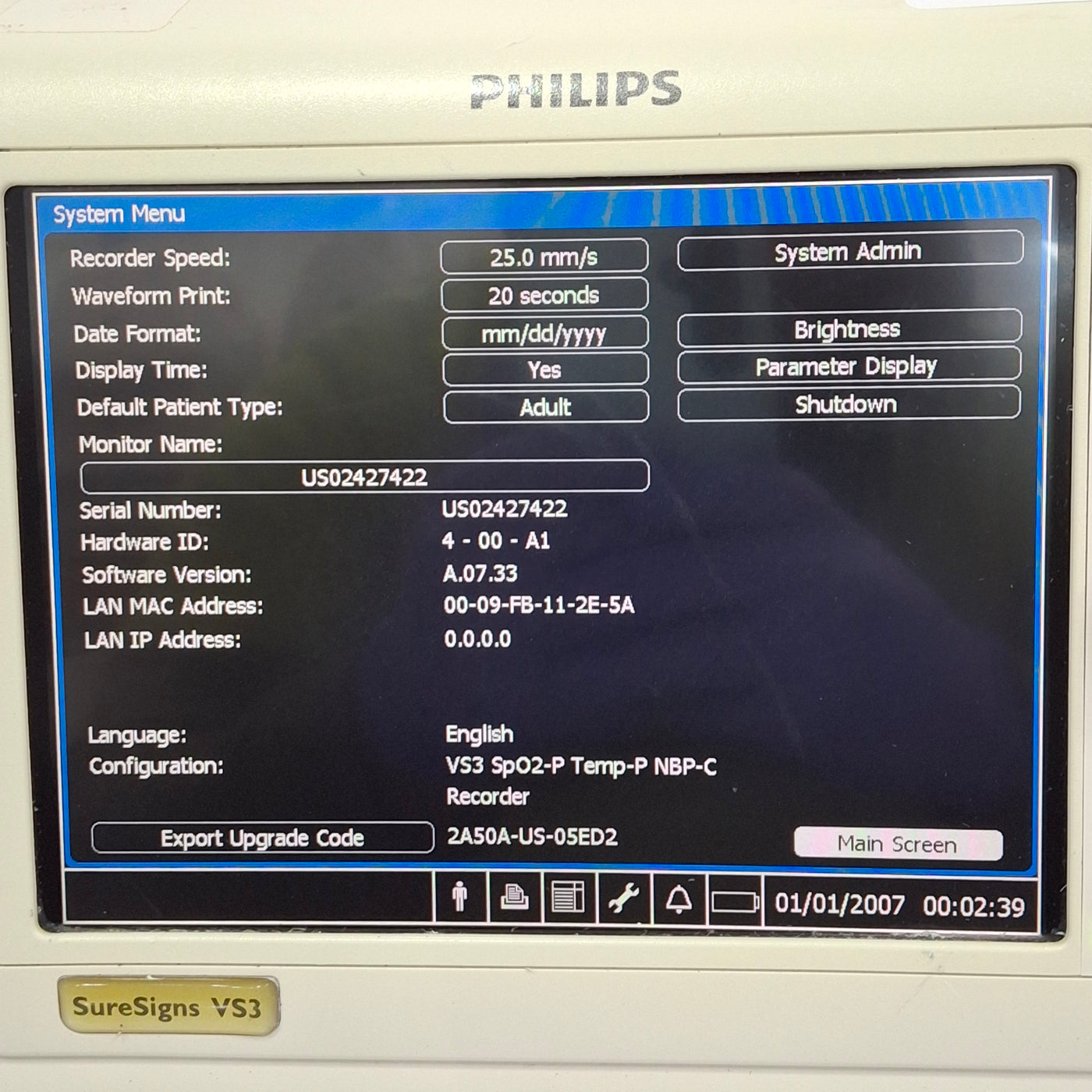 Philips Suresigns VS3 Vital Signs Monitor