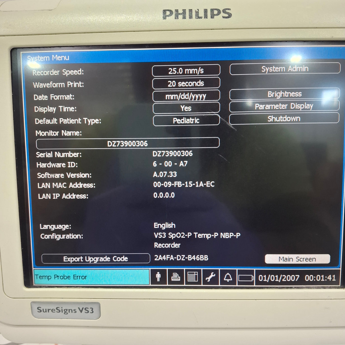 Philips Suresigns VS3 Vital Signs Monitor