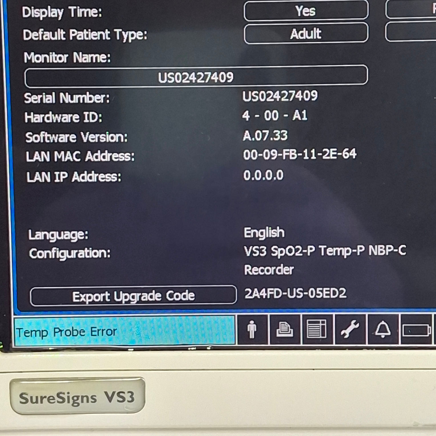 Philips Suresigns VS3 Vital Signs Monitor
