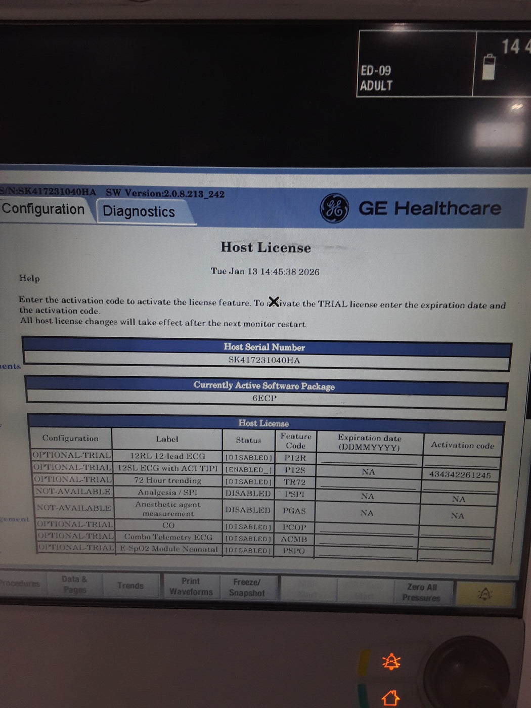 GE Healthcare Carescape B650 Emergency Care Patient Monitor