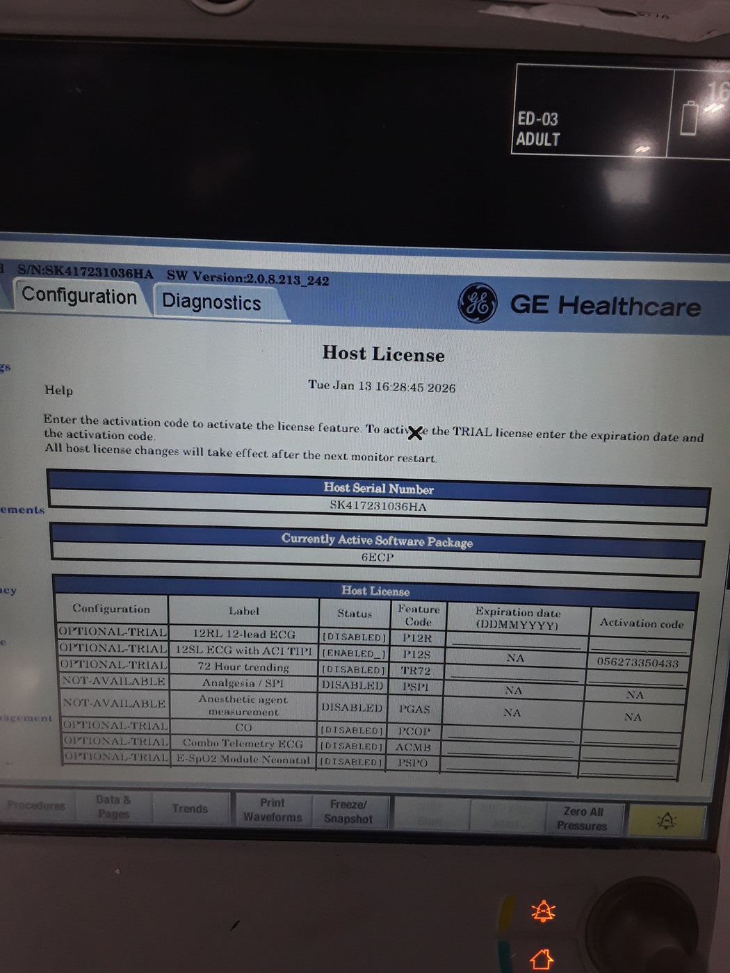 GE Healthcare Carescape B650 Emergency Care Patient Monitor