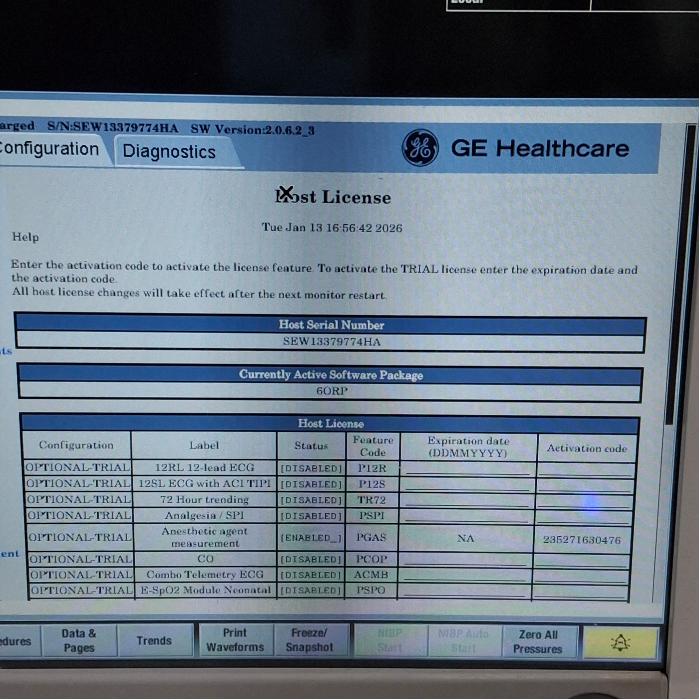 GE Healthcare Carescape B650 Anesthesia Care Patient Monitor