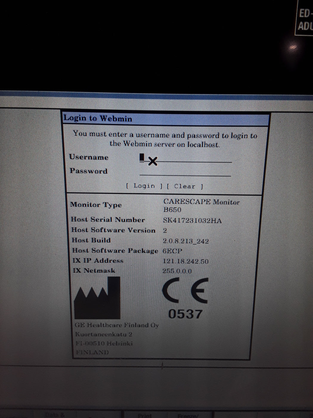 GE Healthcare Carescape B650 Emergency Care Patient Monitor