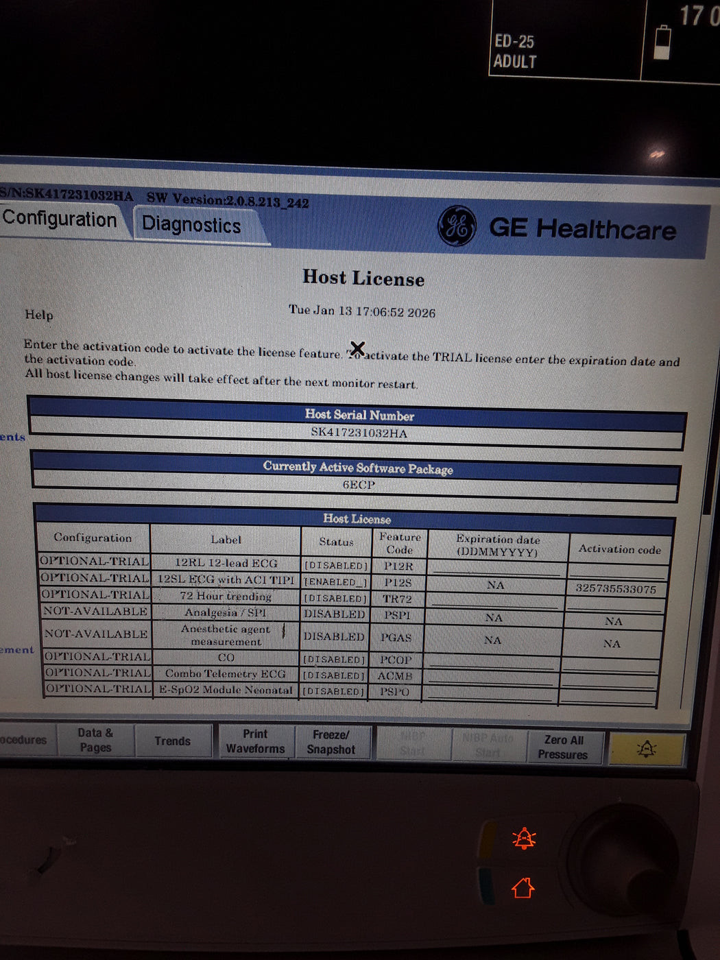 GE Healthcare Carescape B650 Emergency Care Patient Monitor