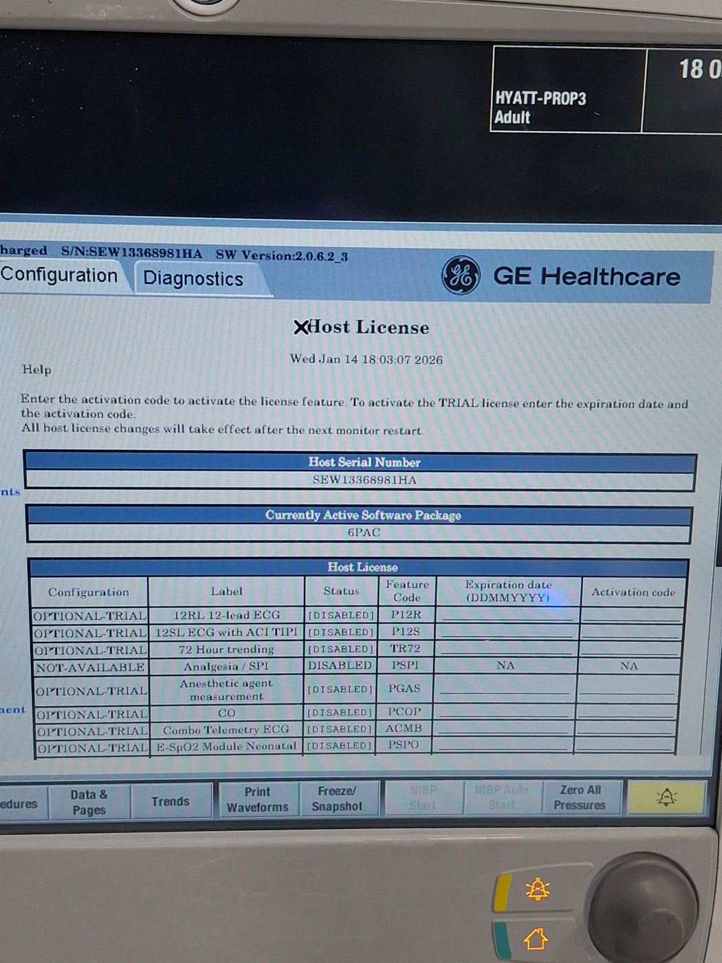 GE Healthcare Carescape B650 Post Anesthesia Care Patient Monitor