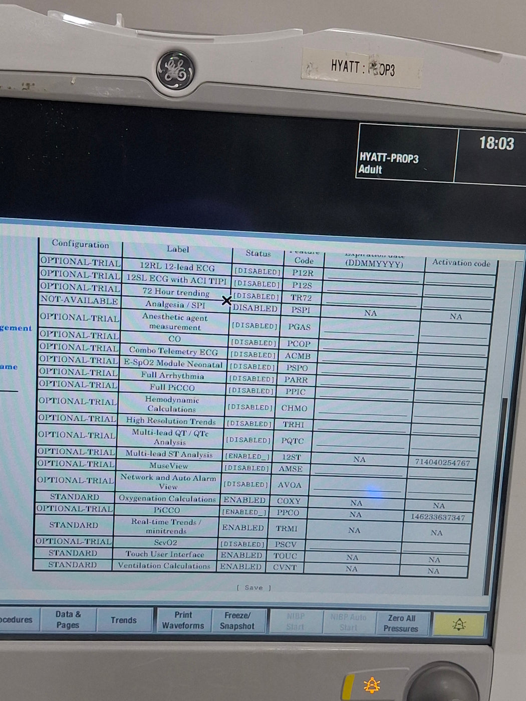 GE Healthcare Carescape B650 Post Anesthesia Care Patient Monitor