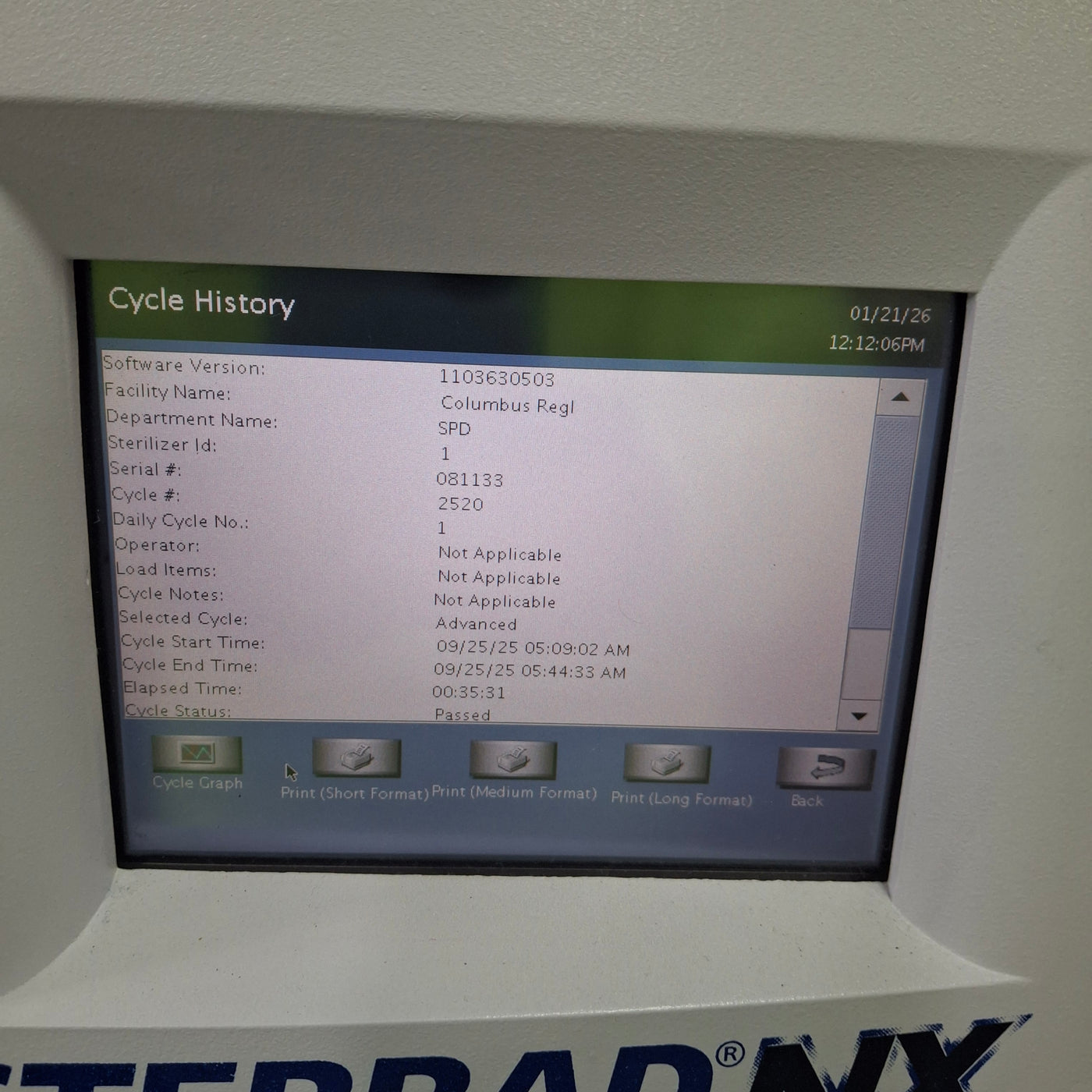 Advanced Sterilization Products Sterrad NX Sterilizer