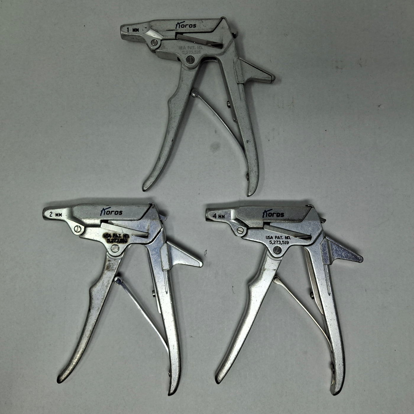 Koros 1mm, 2mm, and 4mm Rongeur Handle Set