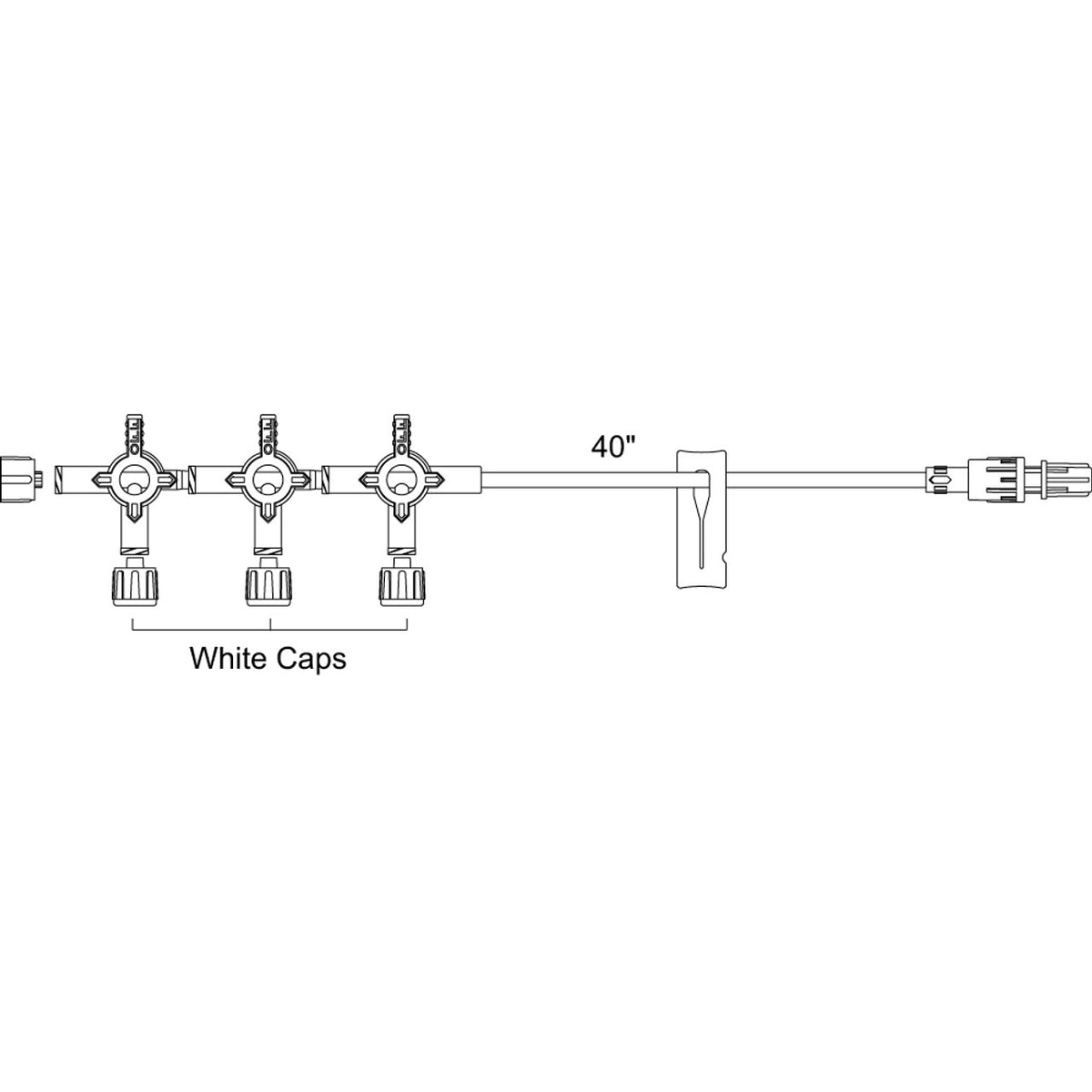 ICU Medical MX4233NS Stopcock Intravenous 3 Gang 4 way Swivel Luer