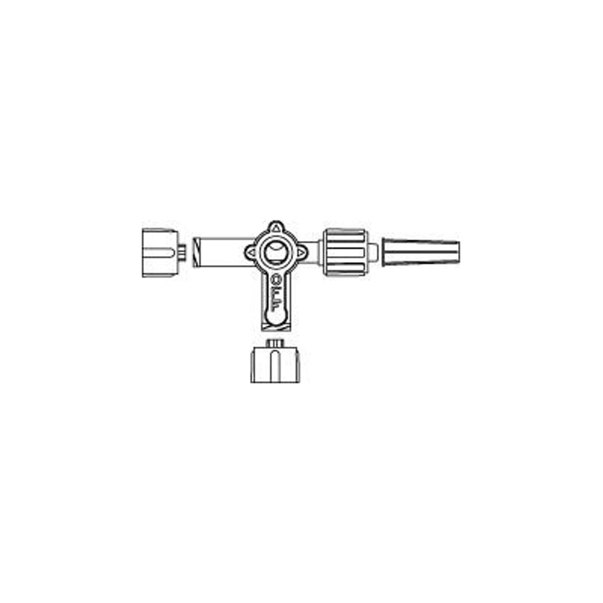 ICU Medical MX5341L 4-Way Stopcock with swivel Male Luer Lock
